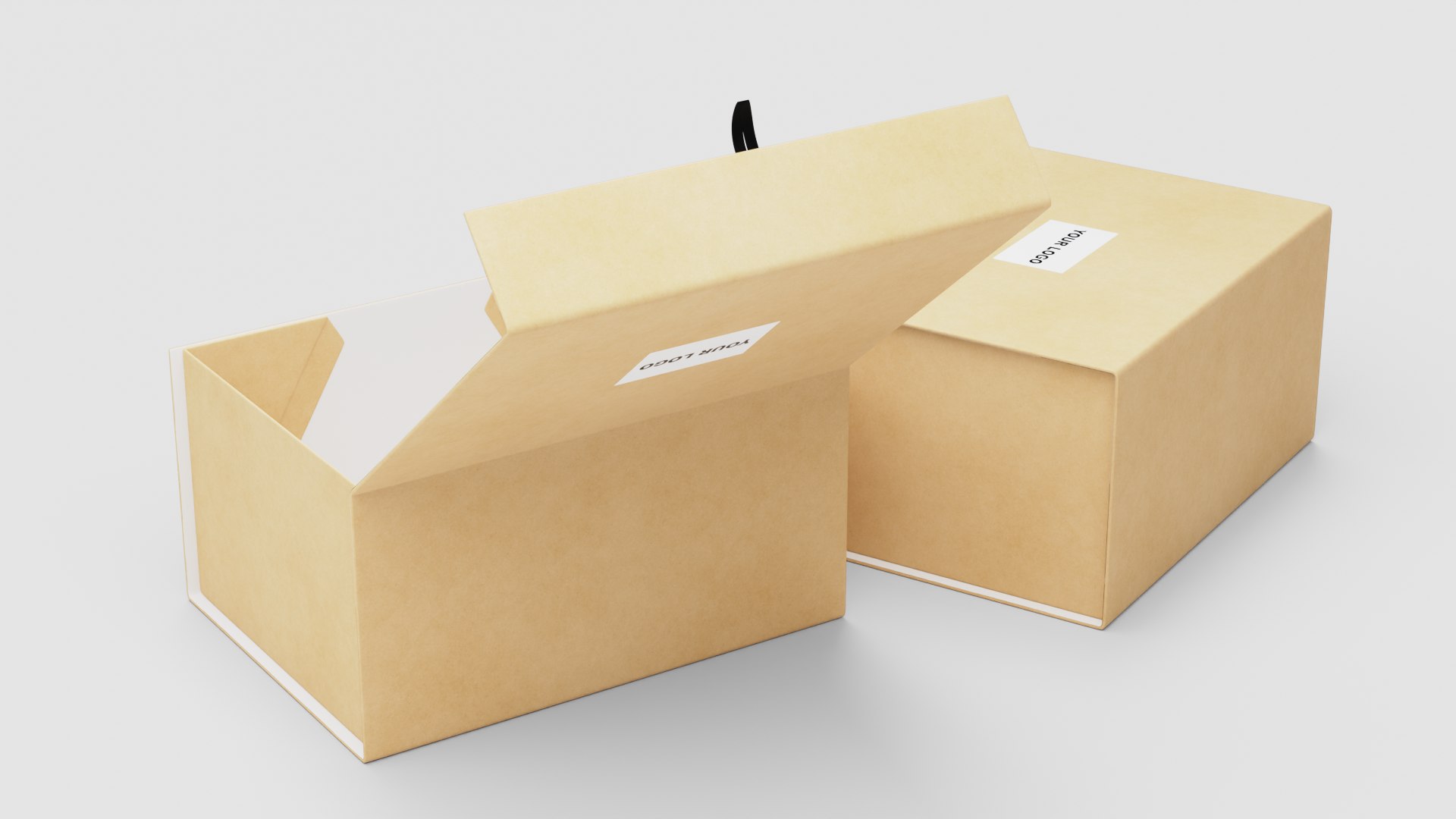 3D Large Gift Box Combo Cardboard Model - TurboSquid 2317151
