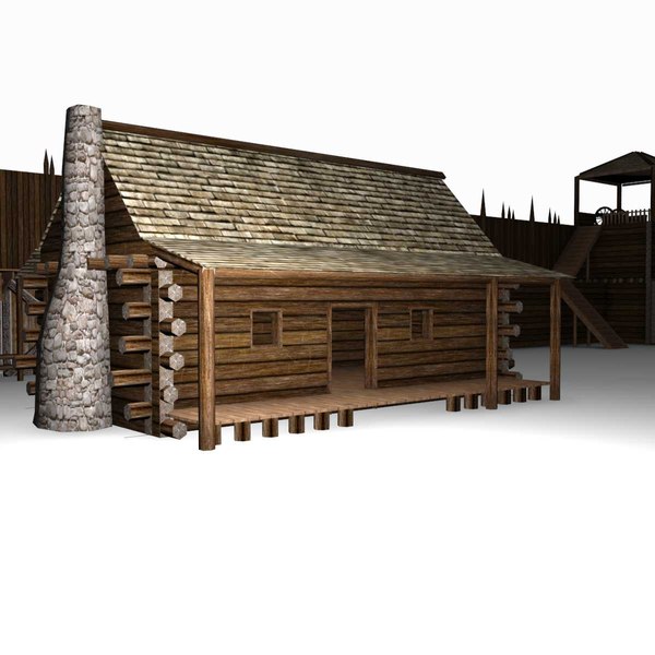 3d model fort colonization america