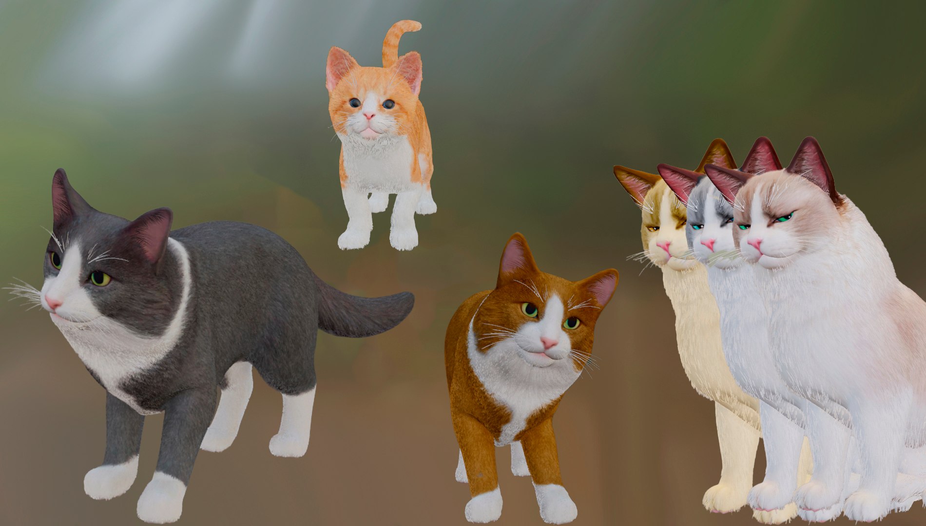 3D Kittens - TurboSquid 2225953