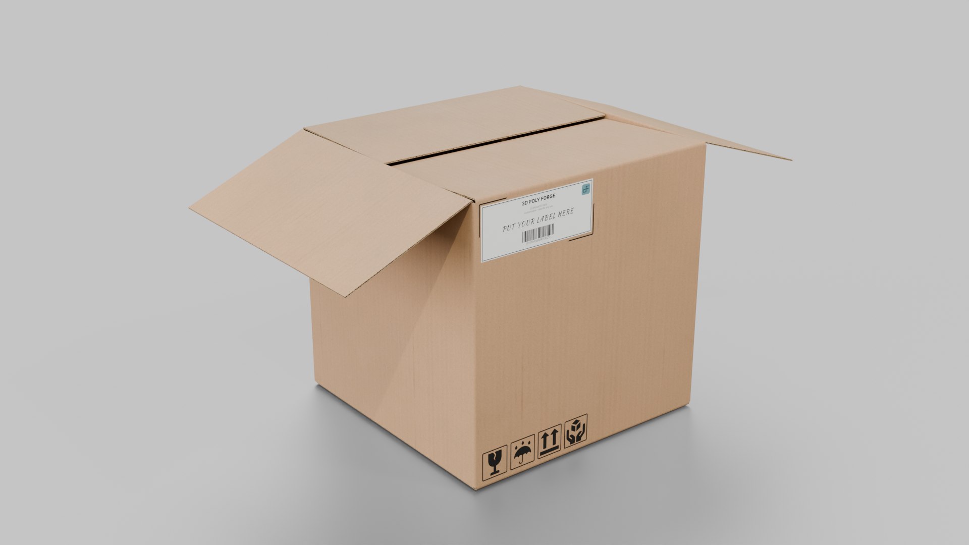 3D Model Cardboard Cube Box - Rigged And Fully Customizable ...