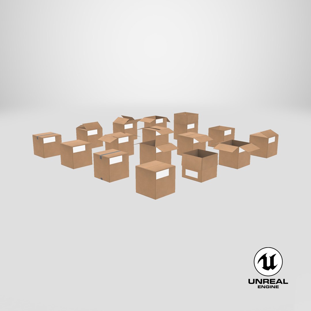 3D Model Cardboard Cube Box - Rigged And Fully Customizable ...