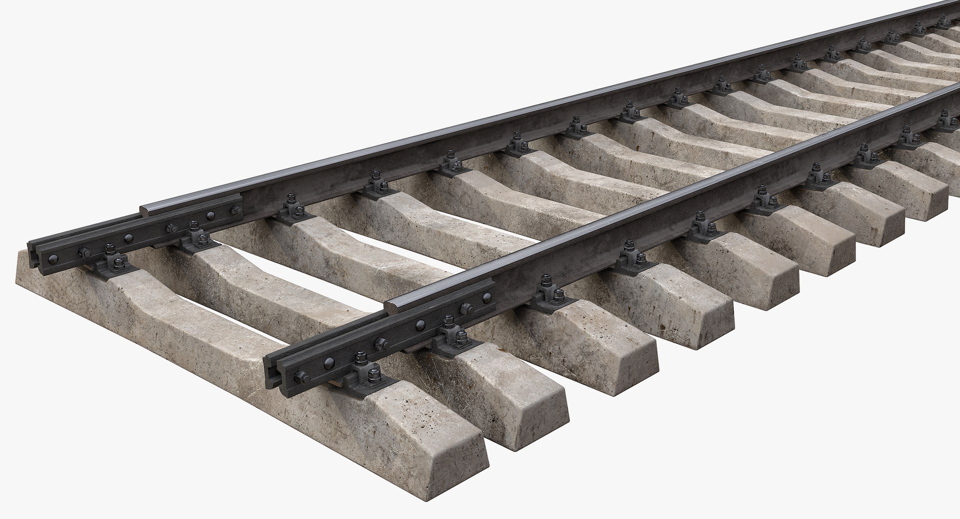 Railway Track Straigh 3D Model - TurboSquid 1424268