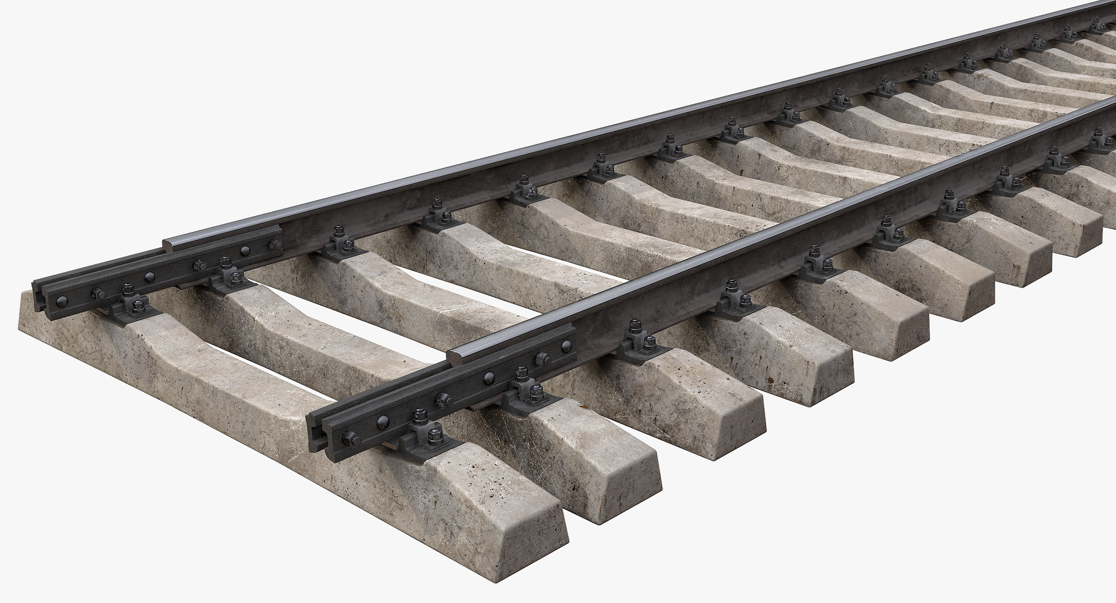 Railway track straigh 3D model - TurboSquid 1424268