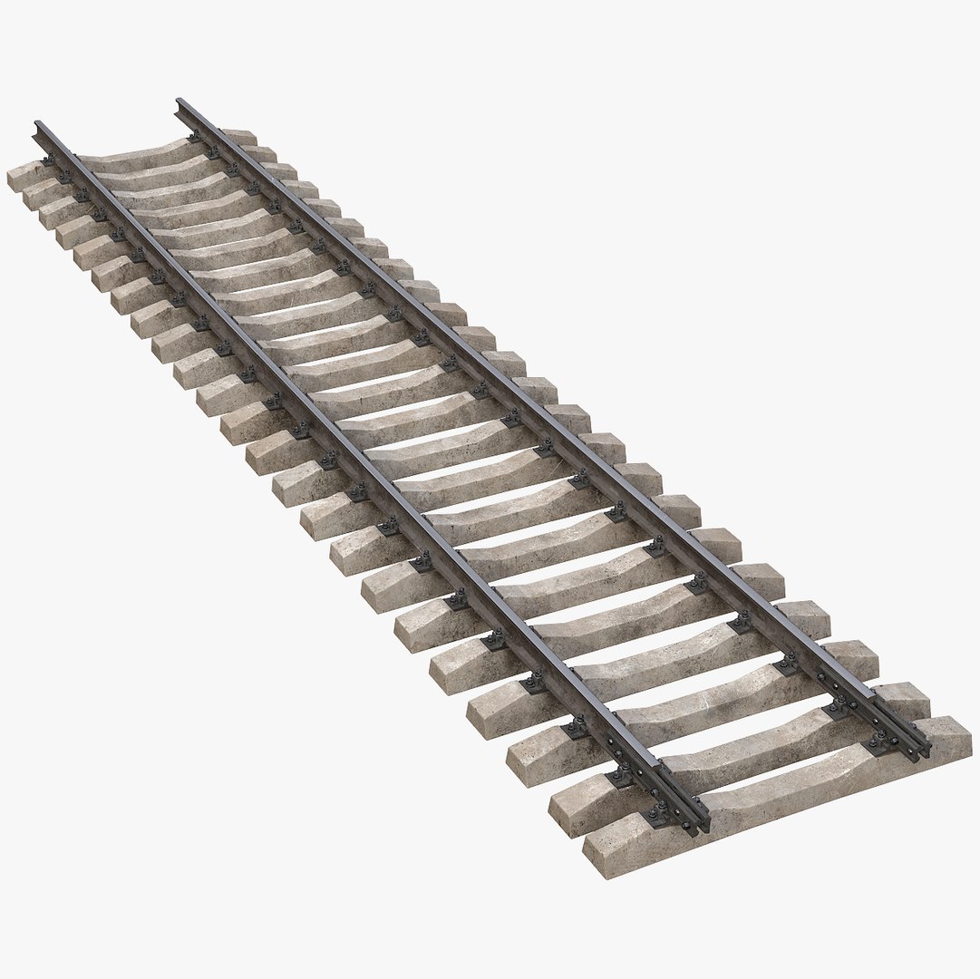 Railway track straigh 3D model - TurboSquid 1424268