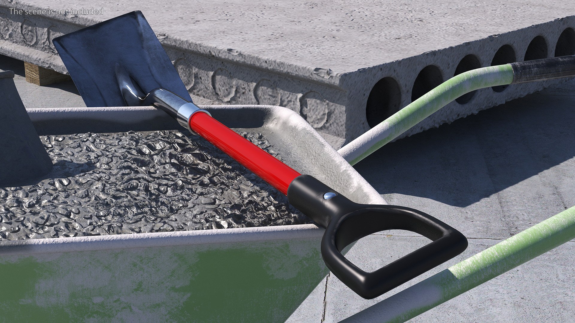 3D Square Point Shovel With Red Shaft Model - TurboSquid 2152151