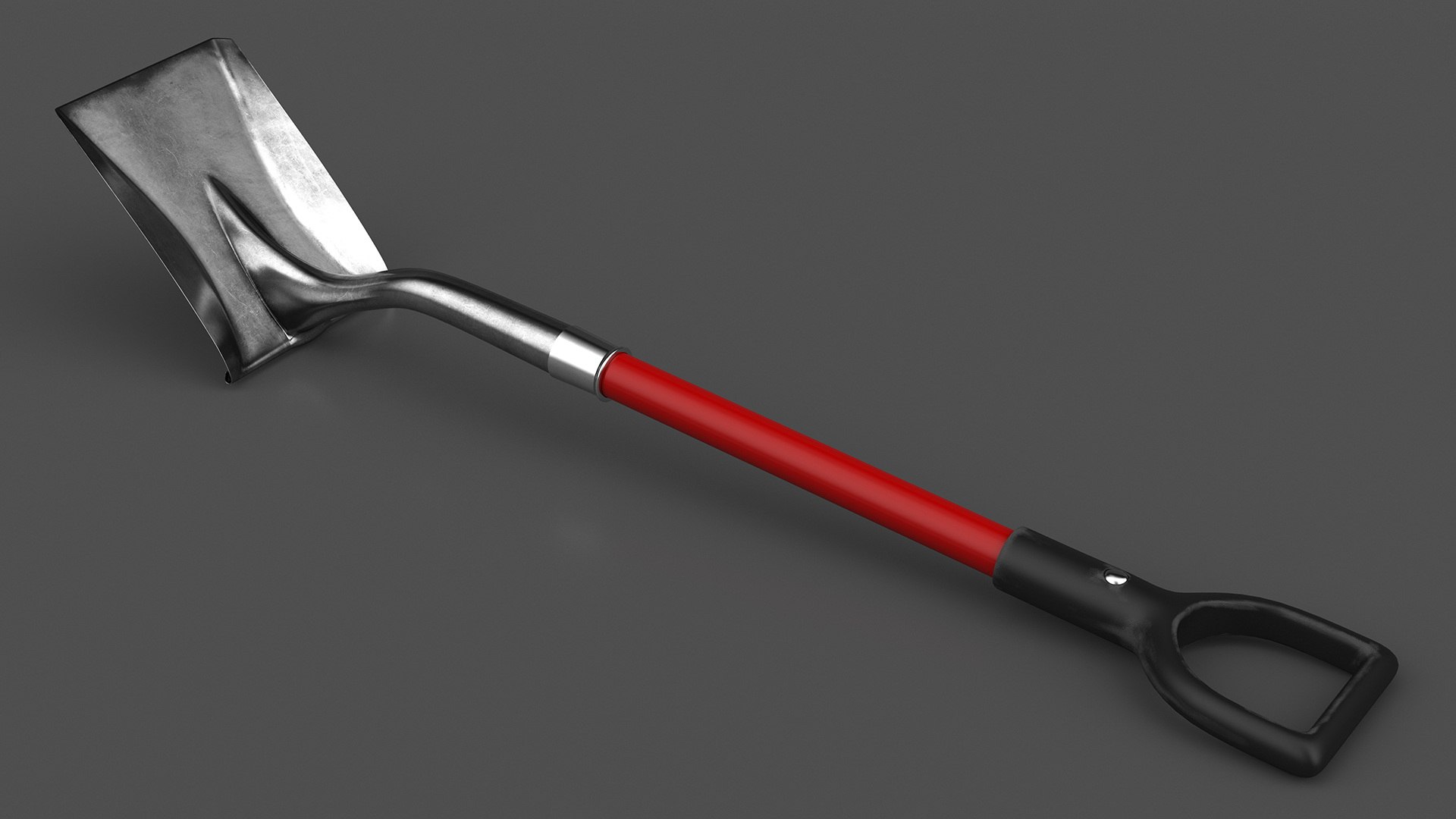 3D Square Point Shovel With Red Shaft Model - TurboSquid 2152151