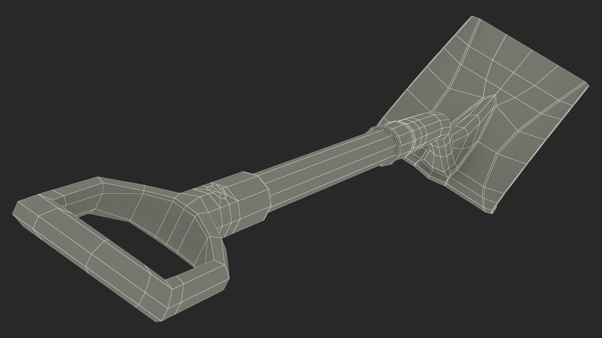 3D Square Point Shovel with Red Shaft model - TurboSquid 2152151