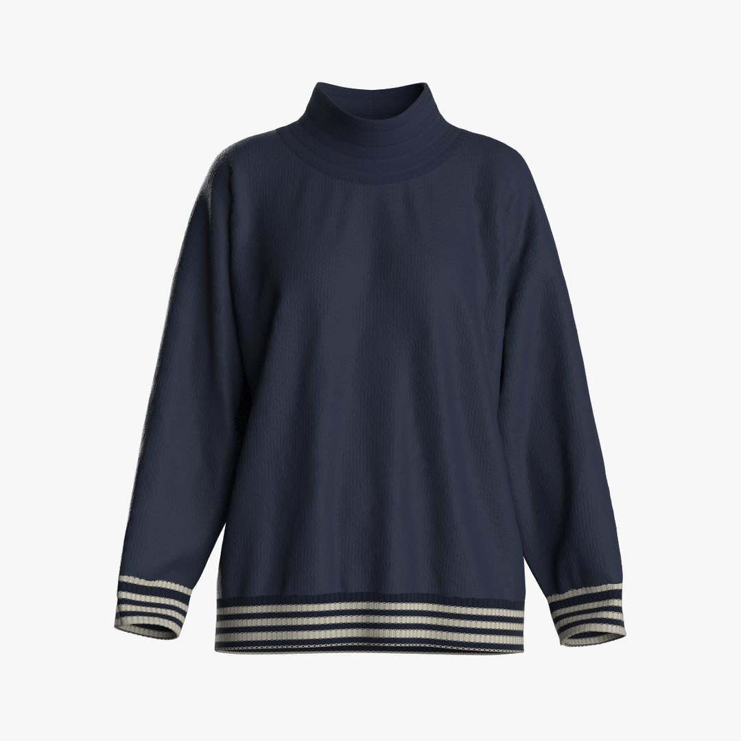 3D Female Knit Long Sleeve Model - TurboSquid 2181473