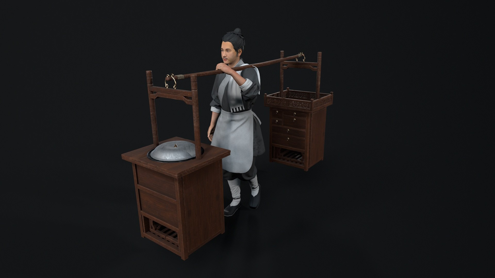 Ancient China Merchant 3D - TurboSquid 2381324