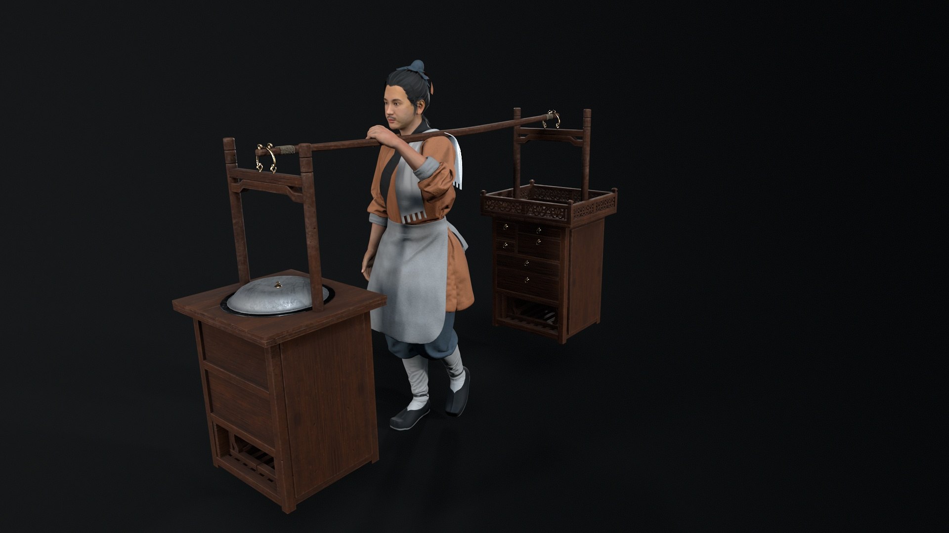 Ancient China Merchant 3D - TurboSquid 2381324