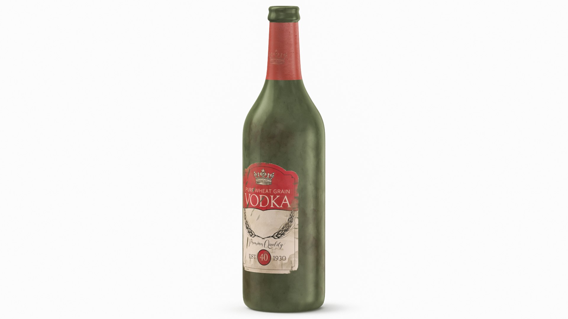 3D Old Vodka Bottle - TurboSquid 2097217