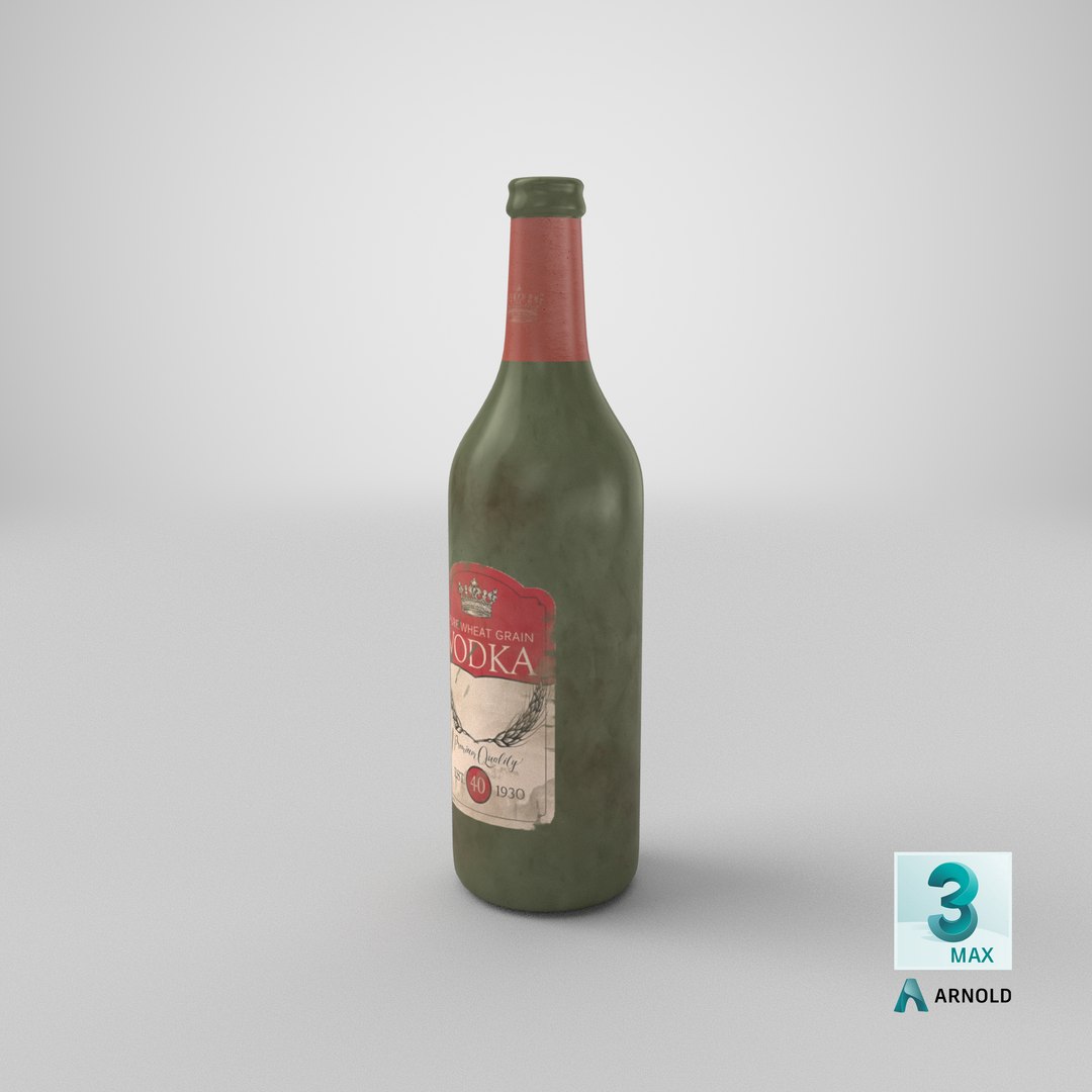 3D Old Vodka Bottle - TurboSquid 2097217