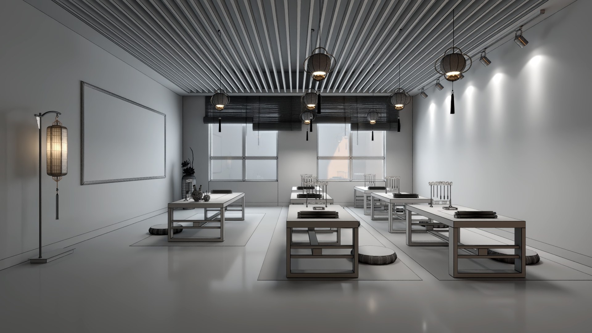 3D Japanese Style Classroom School - TurboSquid 2390909