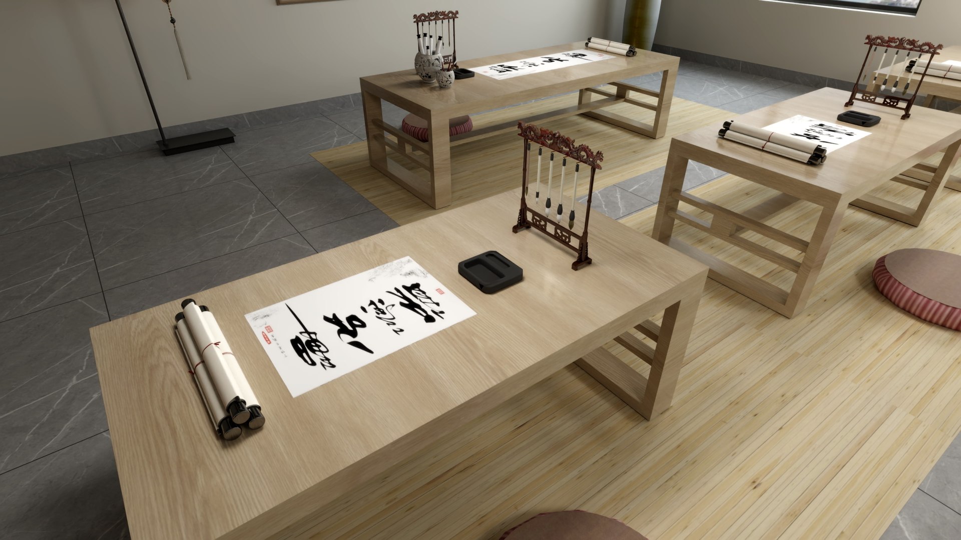 3D Japanese Style Classroom School - TurboSquid 2390909