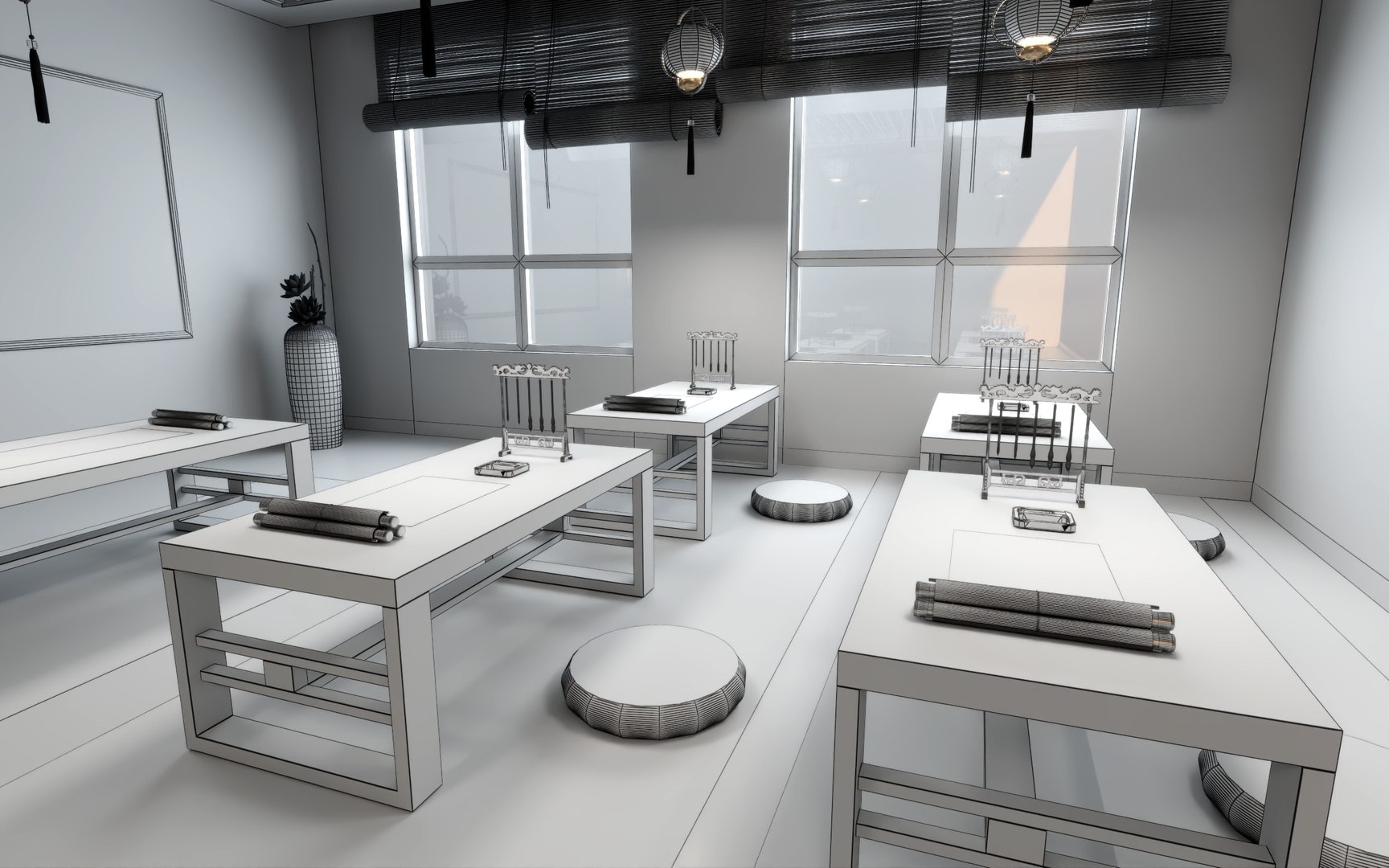 3D Japanese Style Classroom School - TurboSquid 2390909