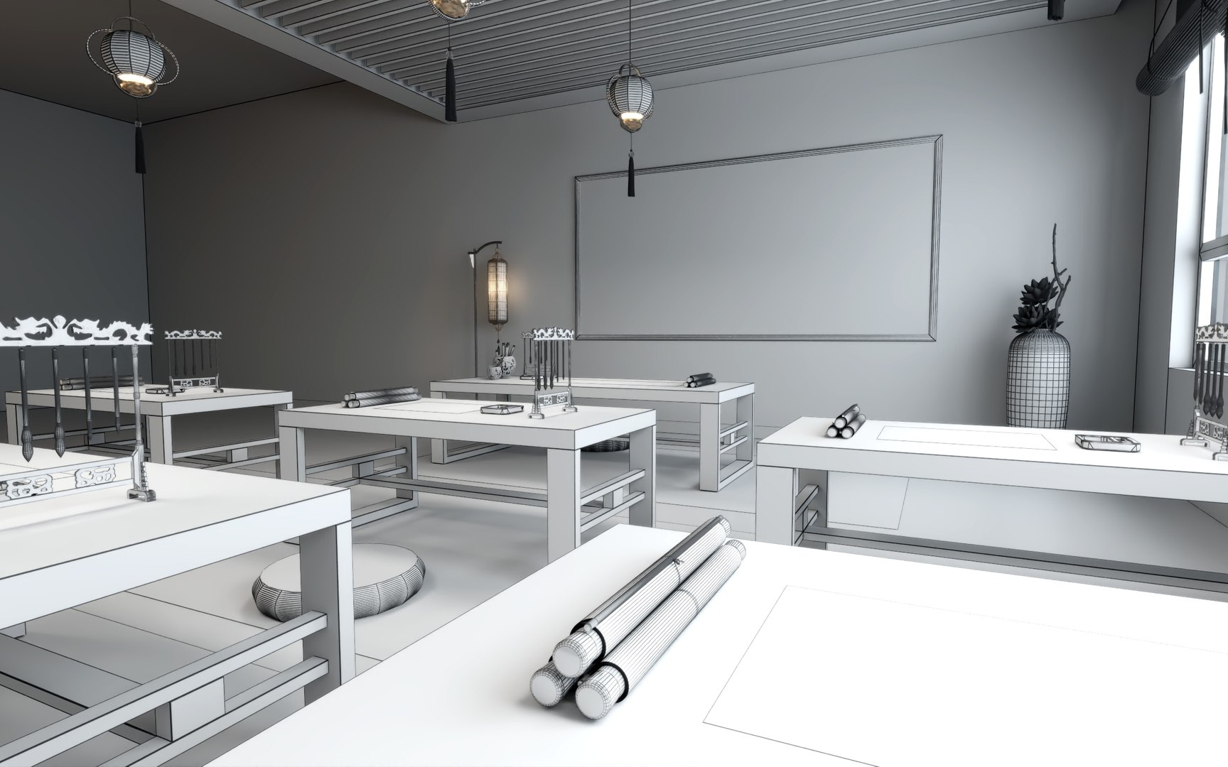 3D Japanese Style Classroom School - TurboSquid 2390909