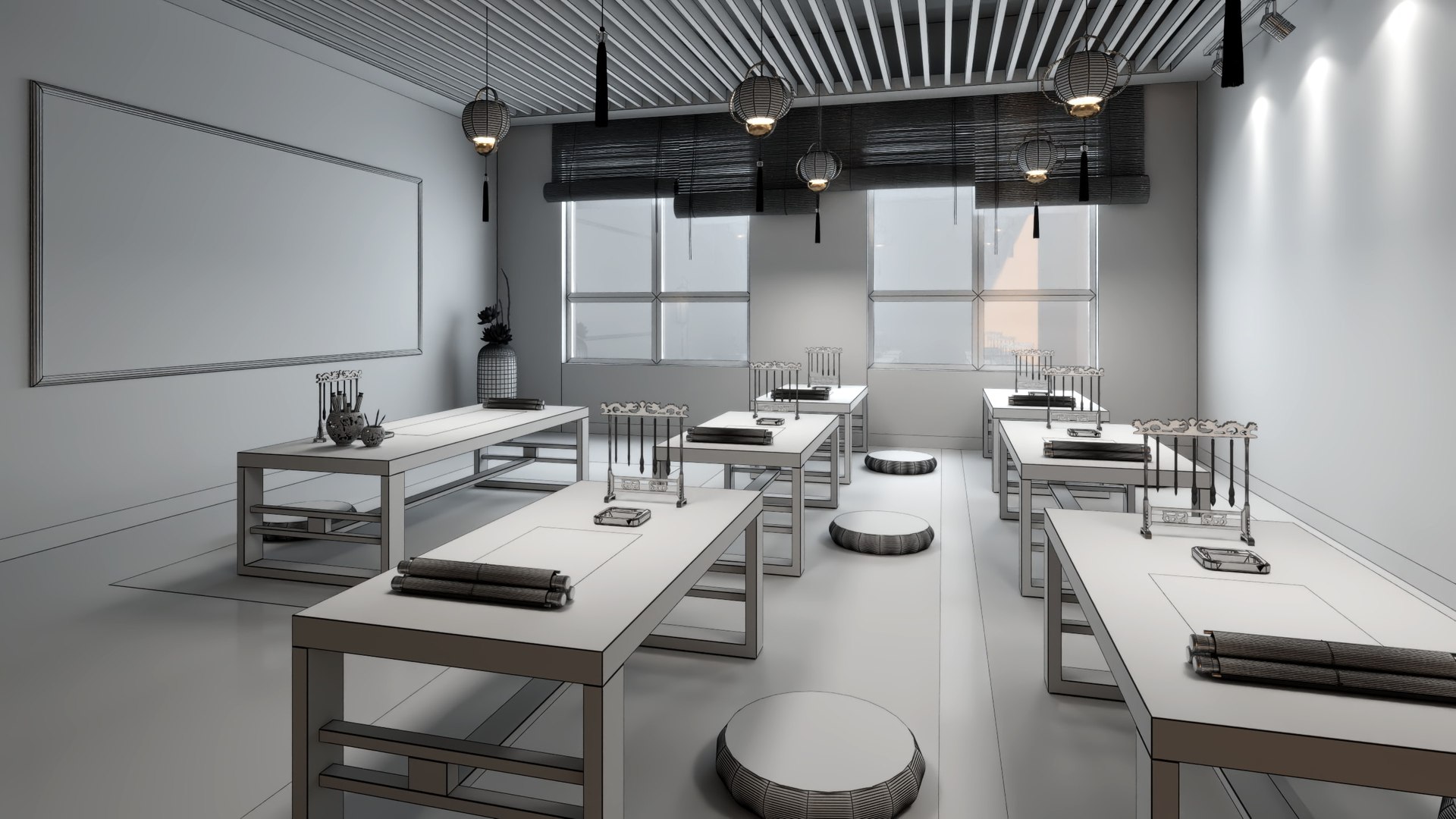 3D Japanese Style Classroom School - TurboSquid 2390909