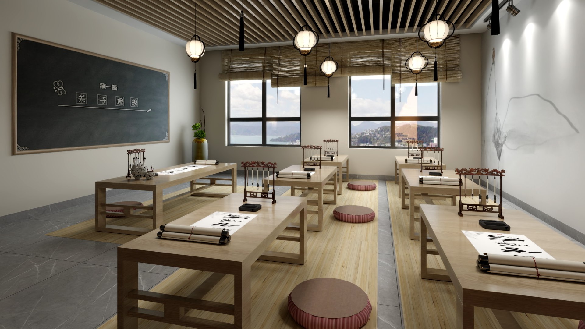 3D Japanese Style Classroom School - TurboSquid 2390909