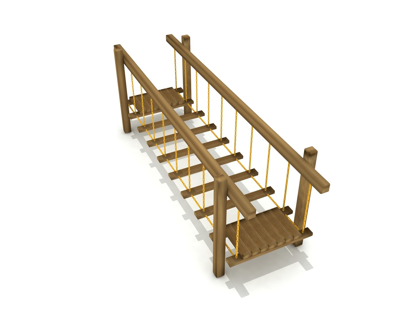 3D wood chain bridge model - TurboSquid 1586640