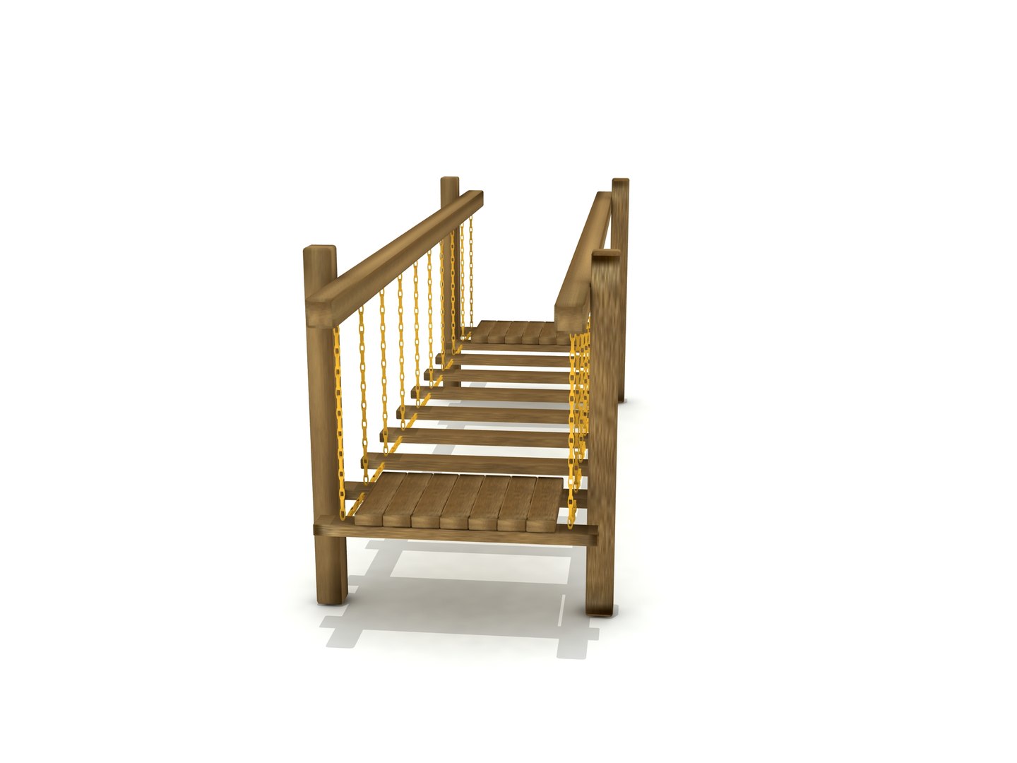 3D wood chain bridge model - TurboSquid 1586640