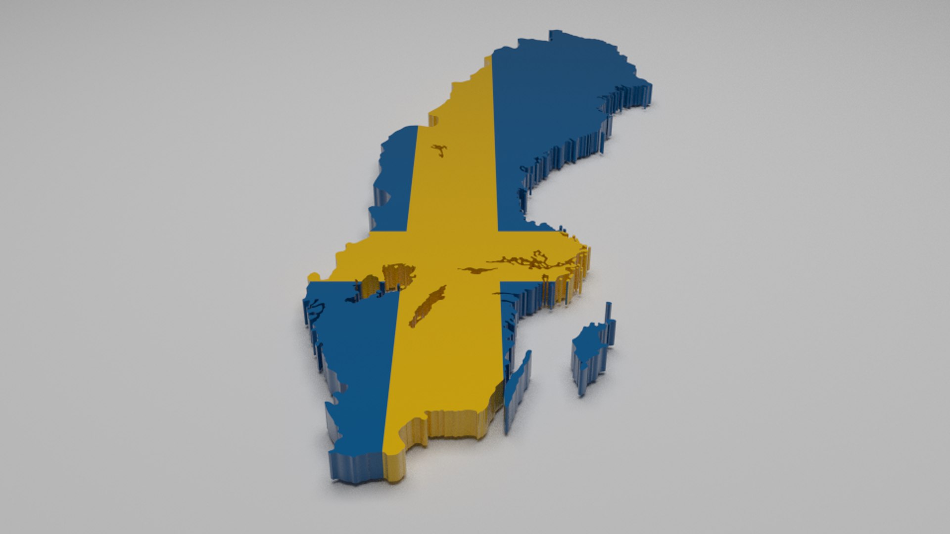 3d Model Sweden Flag