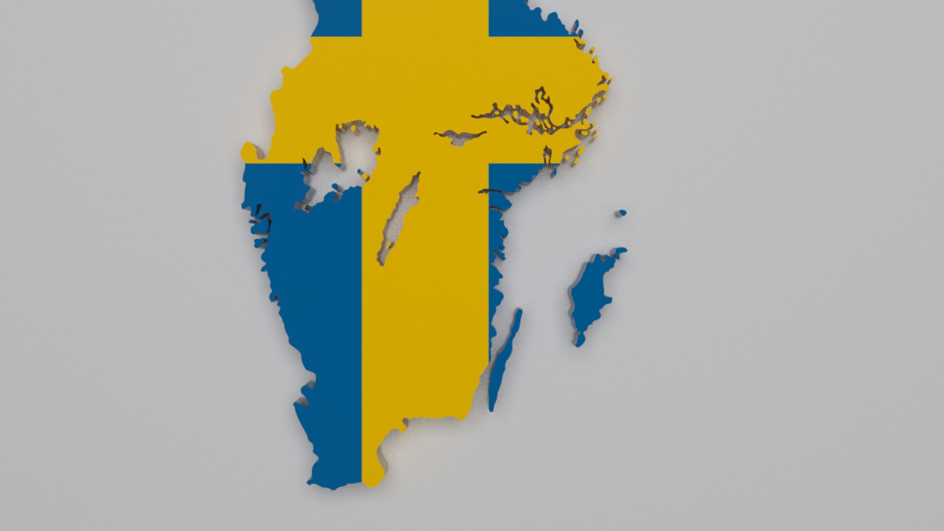 3d Model Sweden Flag