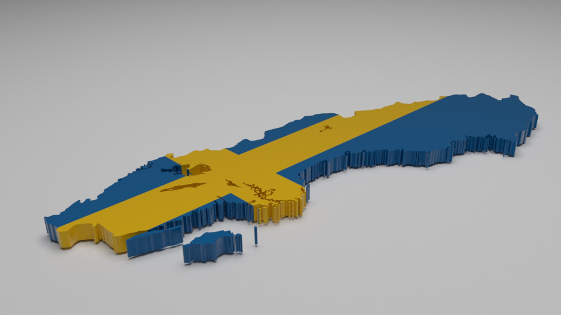3d Model Sweden Flag
