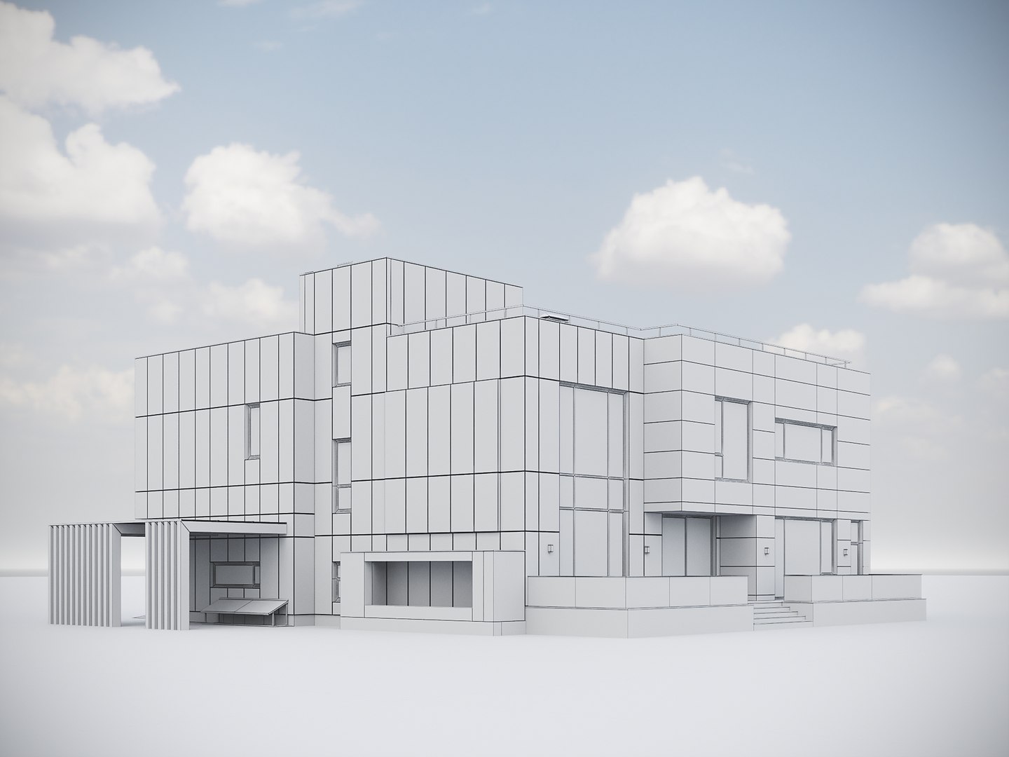 3D Modern Residential Building 014 - TurboSquid 2153800
