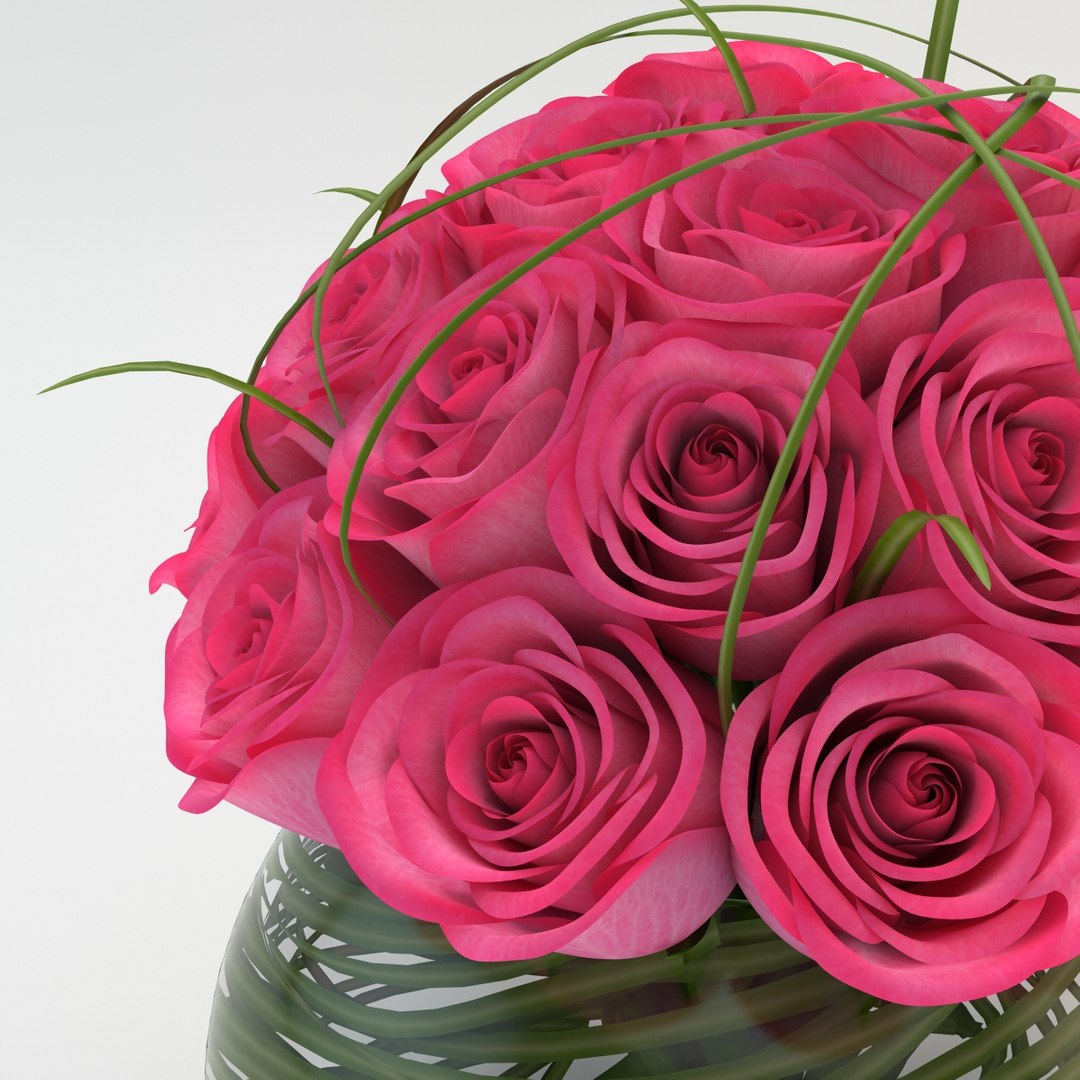 3d Rose Pink Model