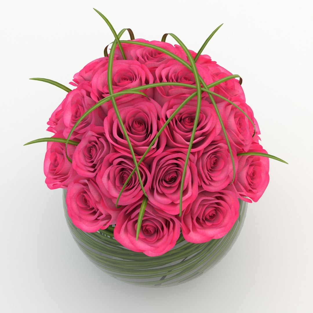 3d Rose Pink Model