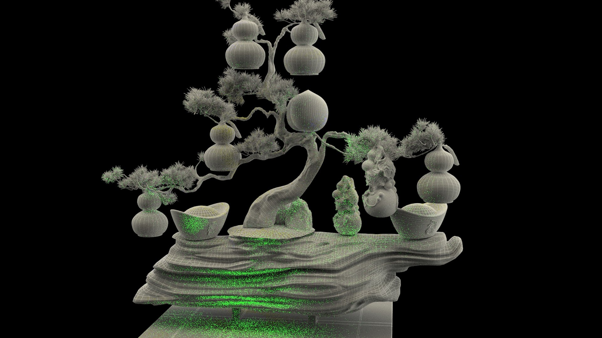 3D Chinese Gourd Tree - TurboSquid 2037366