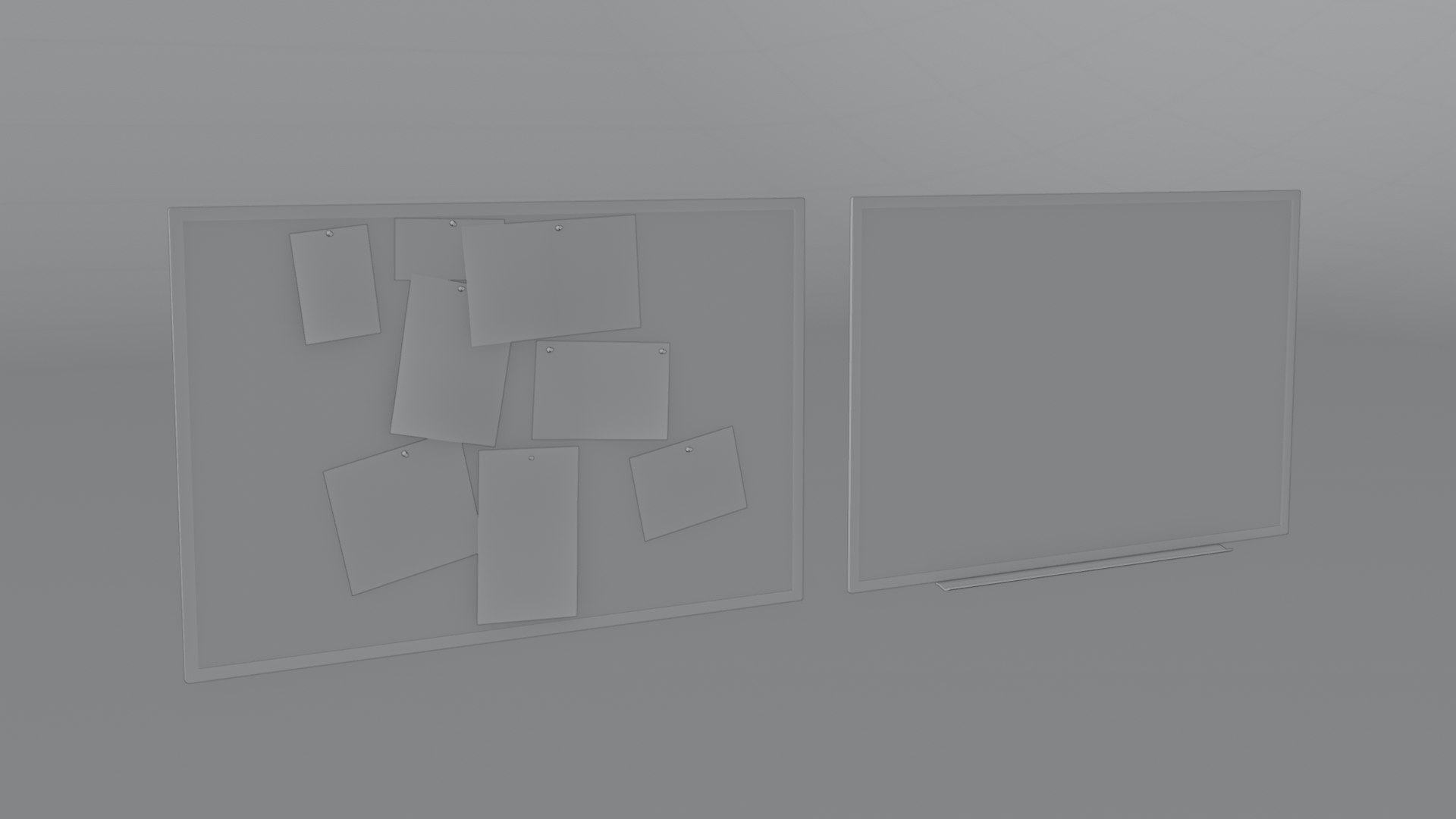 3D White Board And Tack Board Low-poly - TurboSquid 1999033