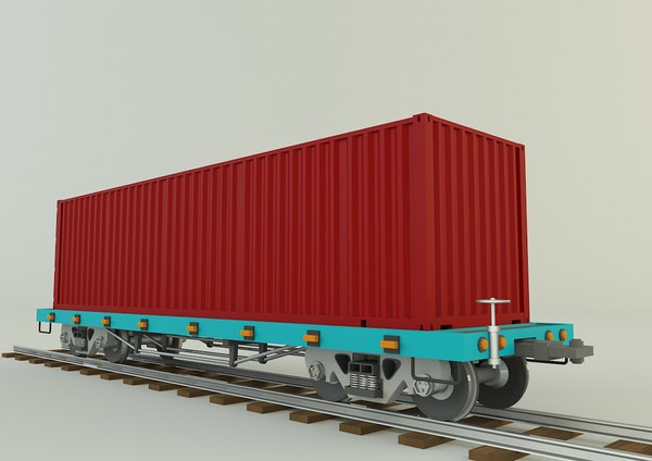 modelo 3d vagón portacontenedores de tren modelo 3d - TurboSquid 2121602