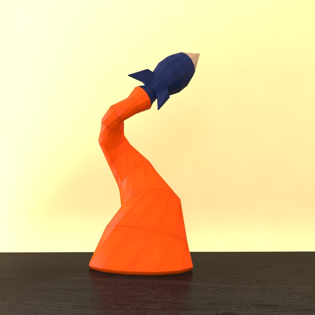 Paper Rocket 3D Model - TurboSquid 1364839