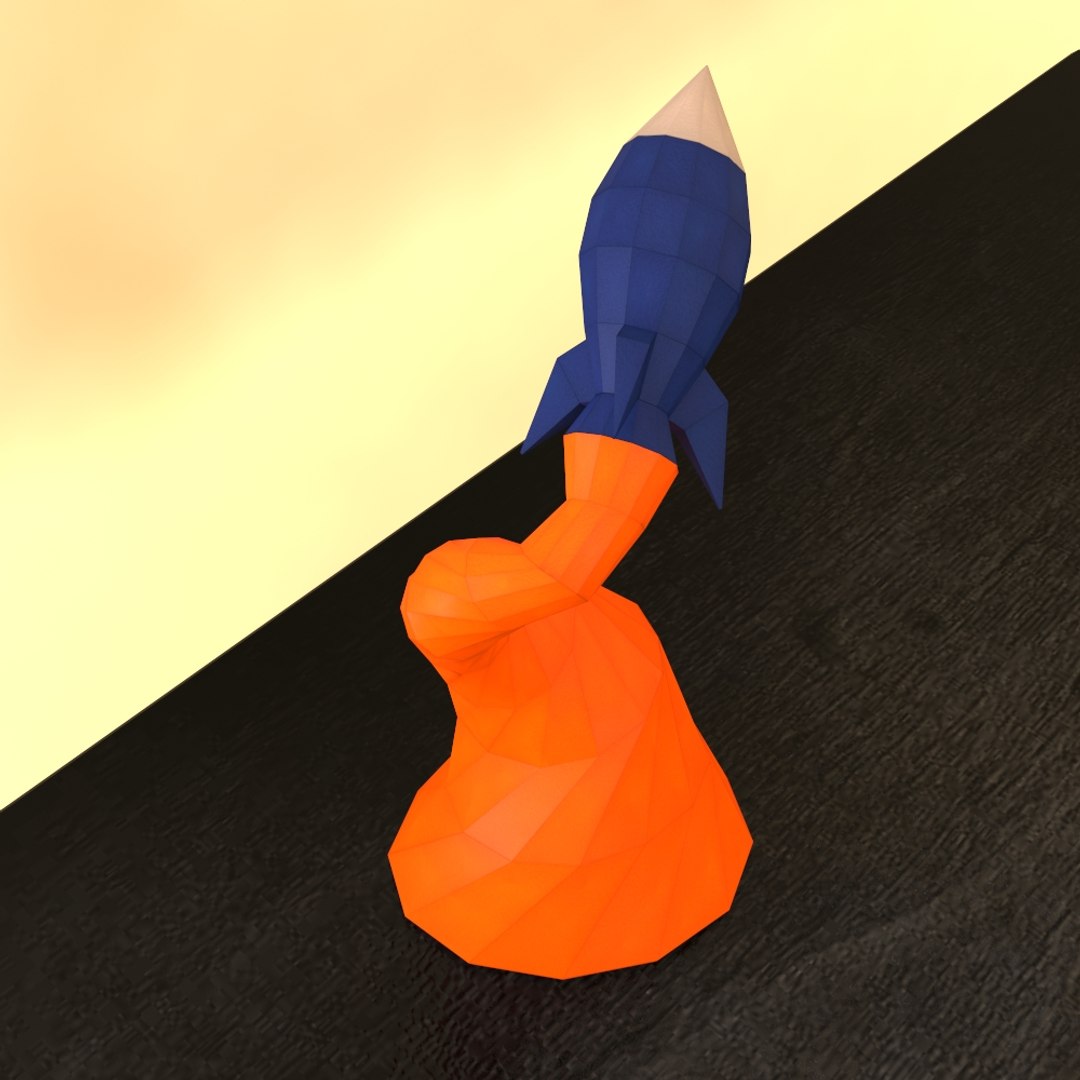 Paper Rocket 3D Model - TurboSquid 1364839