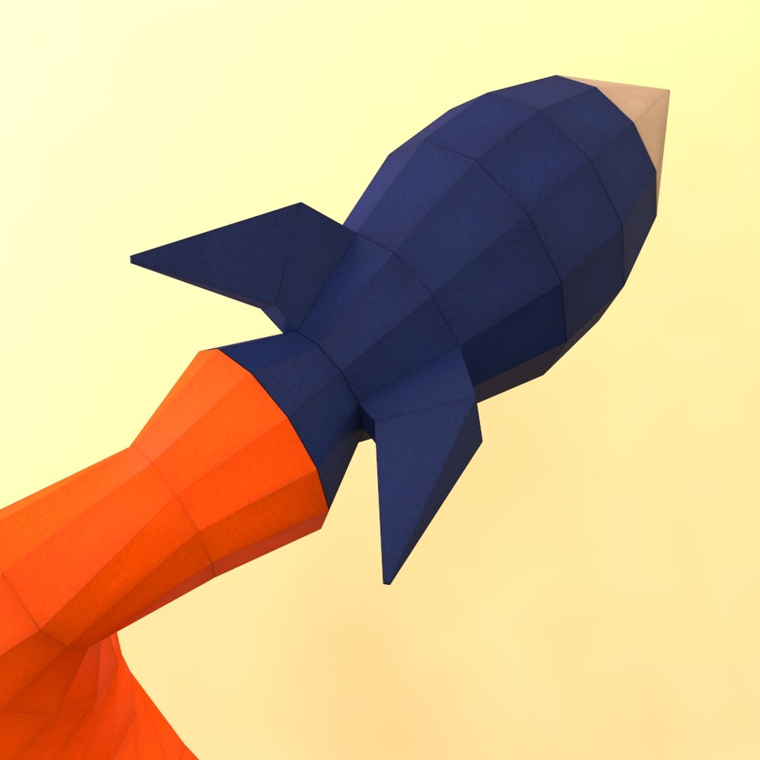 Paper Rocket 3D Model - TurboSquid 1364839