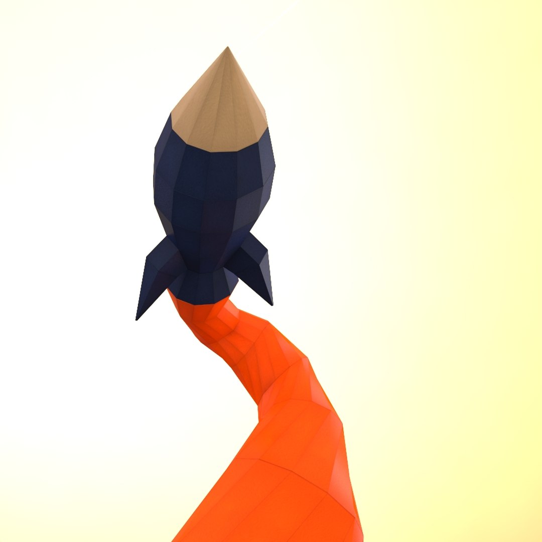Paper Rocket 3D Model - TurboSquid 1364839
