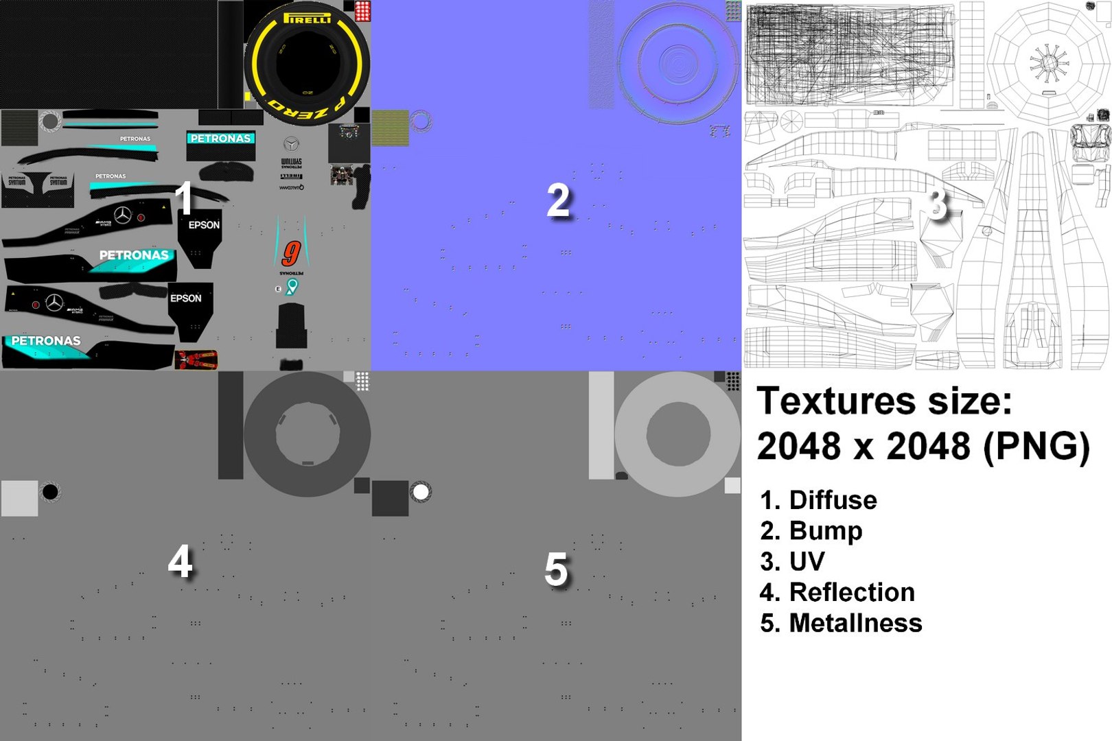 3d Model Mercedes F1 W07 Hybrid