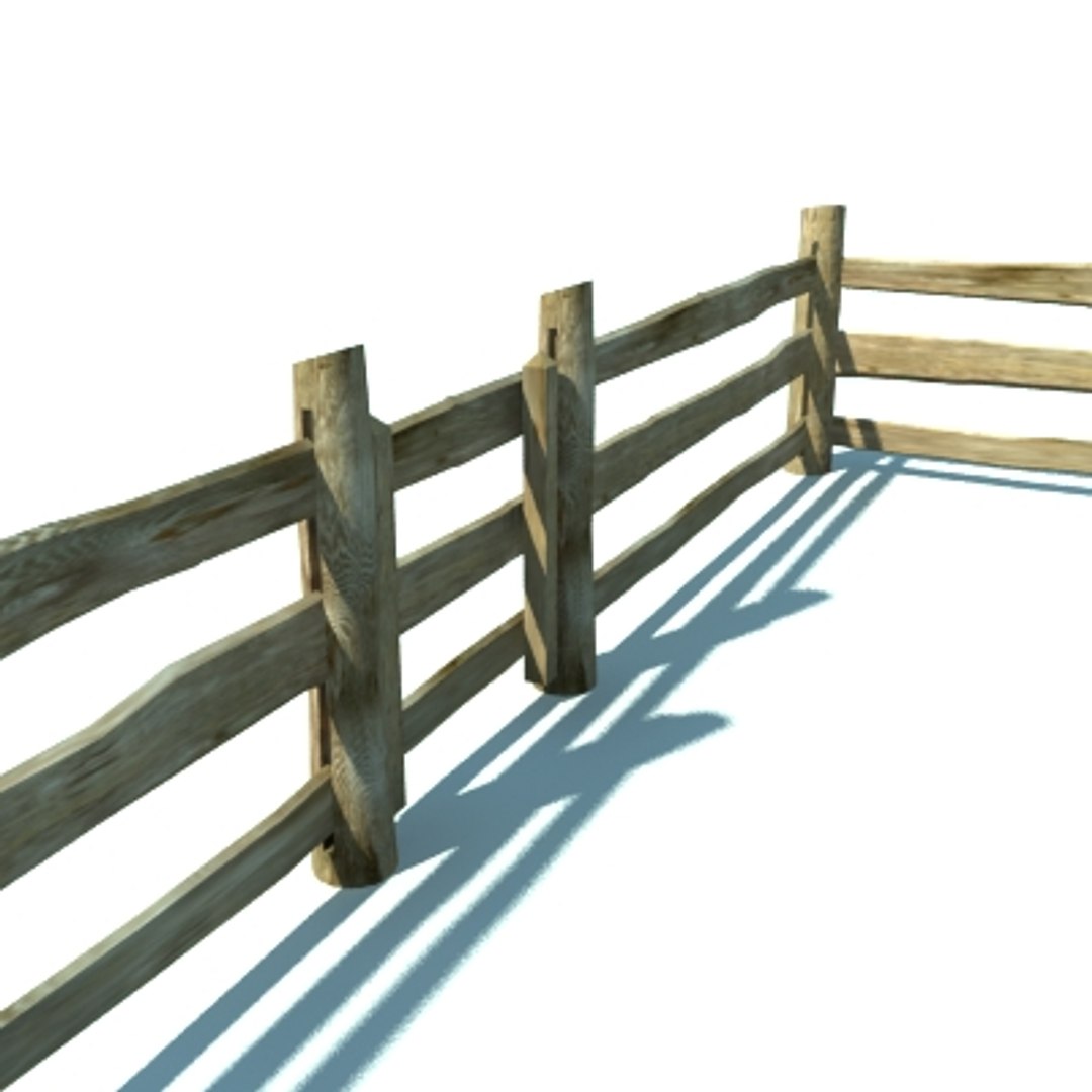 Wooden Fence 3d Model