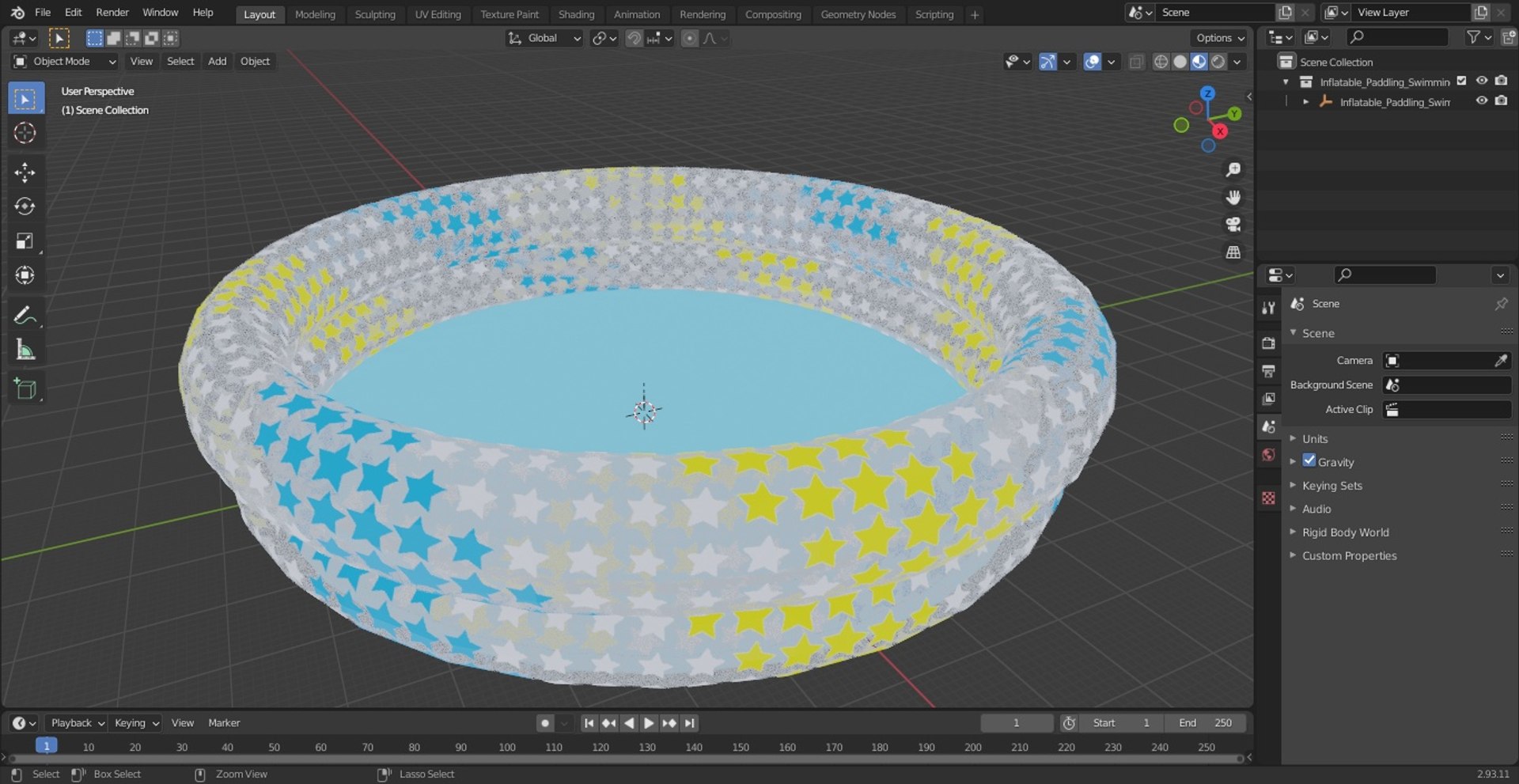 3D Model Inflatable Paddling Swimming Pool For Children - TurboSquid ...