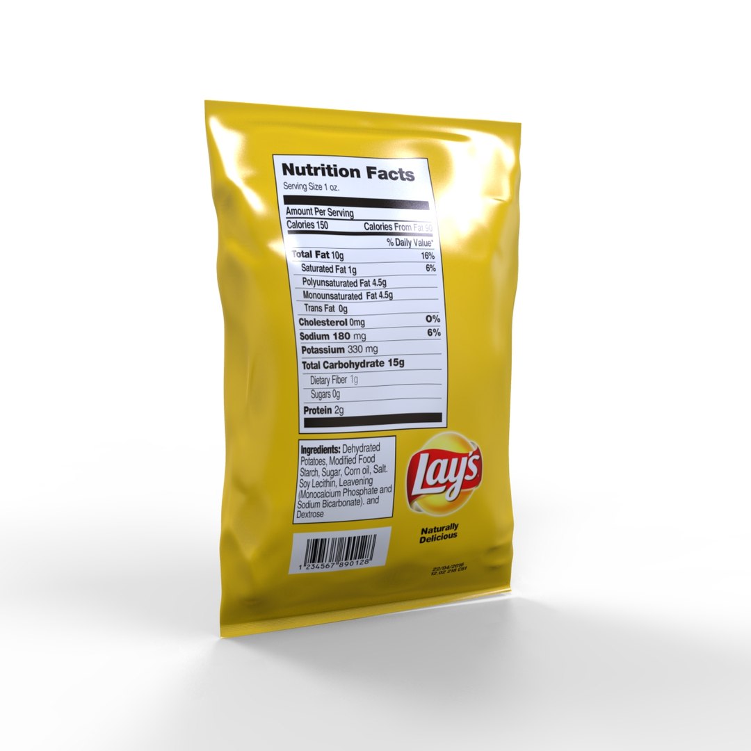 Realistic Chip Bag 3d Obj