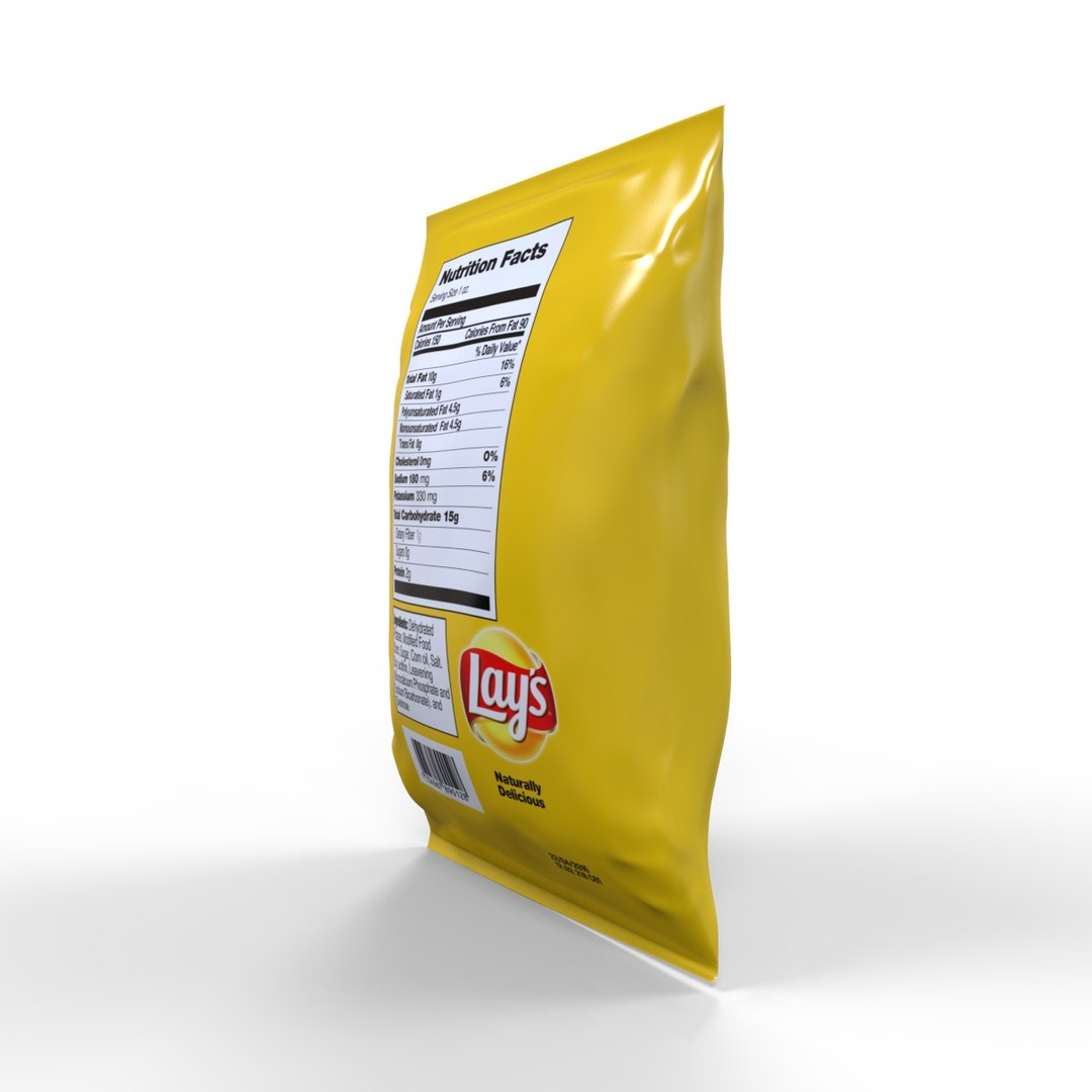 Realistic Chip Bag 3d Obj