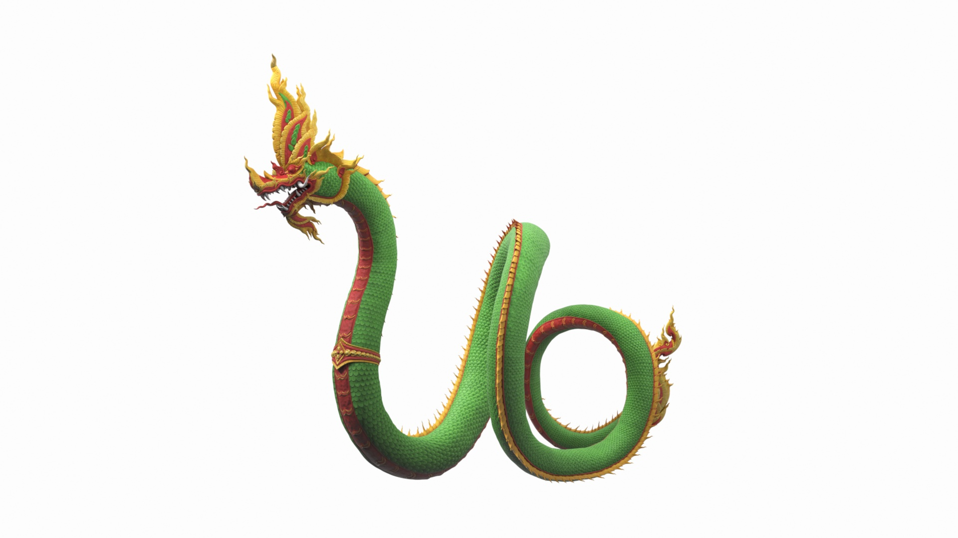 3D Asian Naga Serpent Green Statue - TurboSquid 2307859