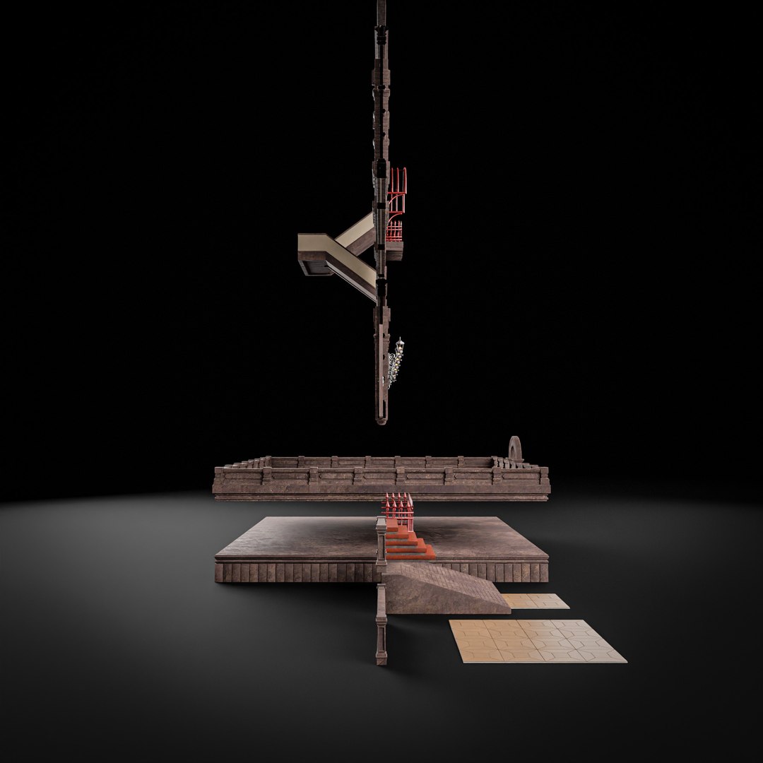 3D MODULAR BUILDING WITH INTERIOR KITBASH 02 Model - TurboSquid 2264950