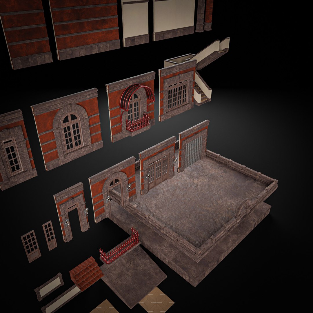 3D MODULAR BUILDING WITH INTERIOR KITBASH 02 Model - TurboSquid 2264950