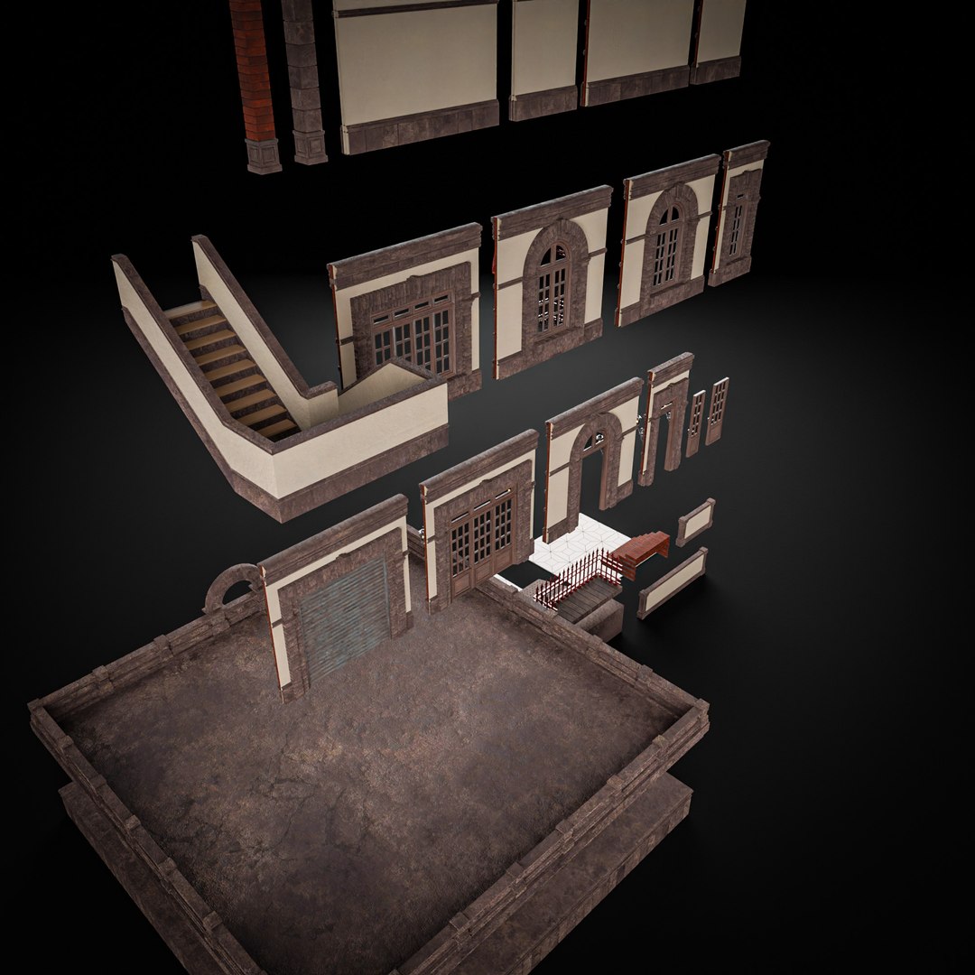 3D MODULAR BUILDING WITH INTERIOR KITBASH 02 Model - TurboSquid 2264950