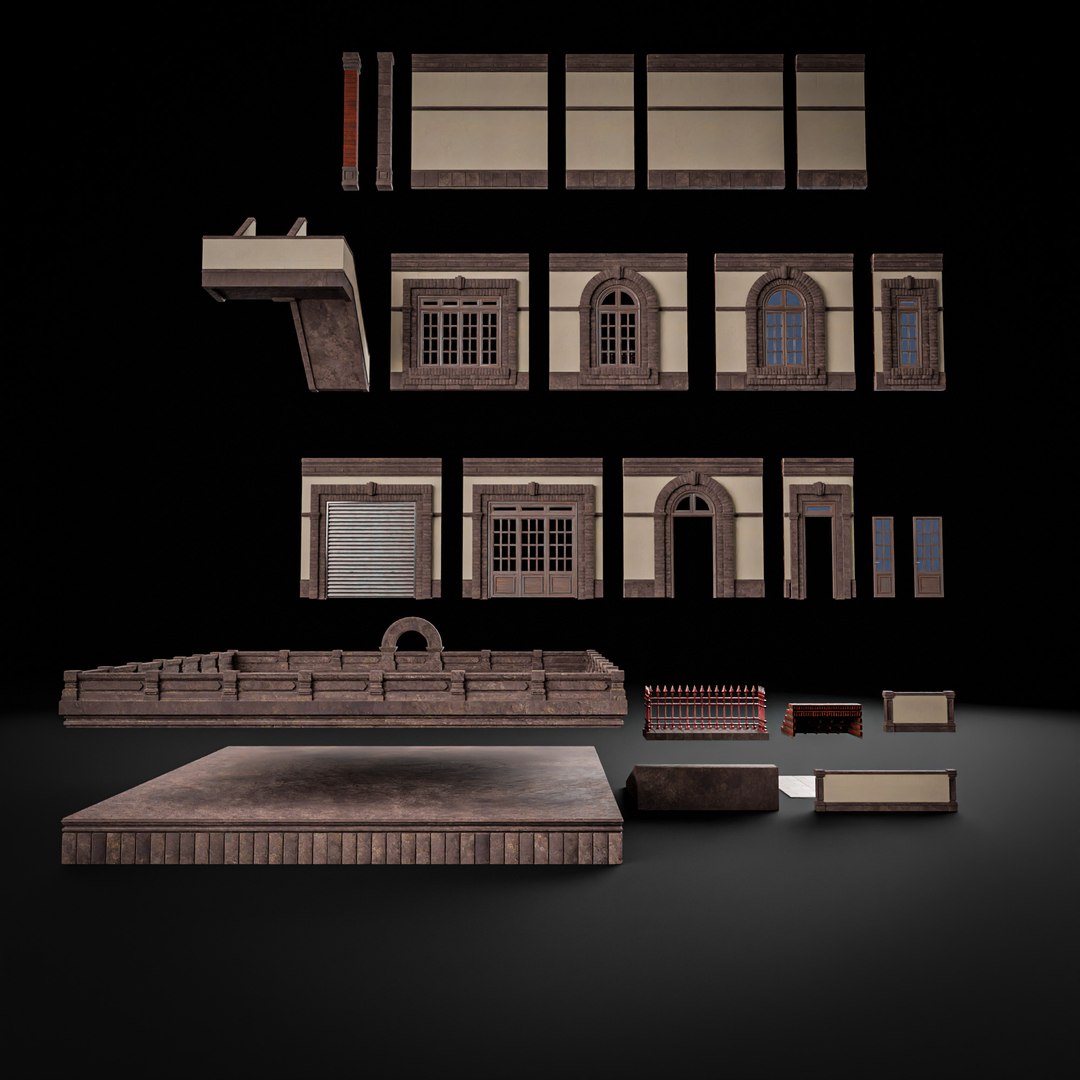 3D MODULAR BUILDING WITH INTERIOR KITBASH 02 Model - TurboSquid 2264950