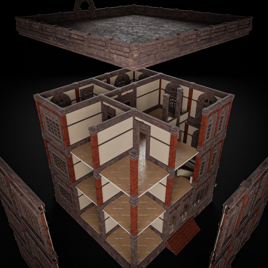 3D MODULAR BUILDING WITH INTERIOR KITBASH 02 Model - TurboSquid 2264950