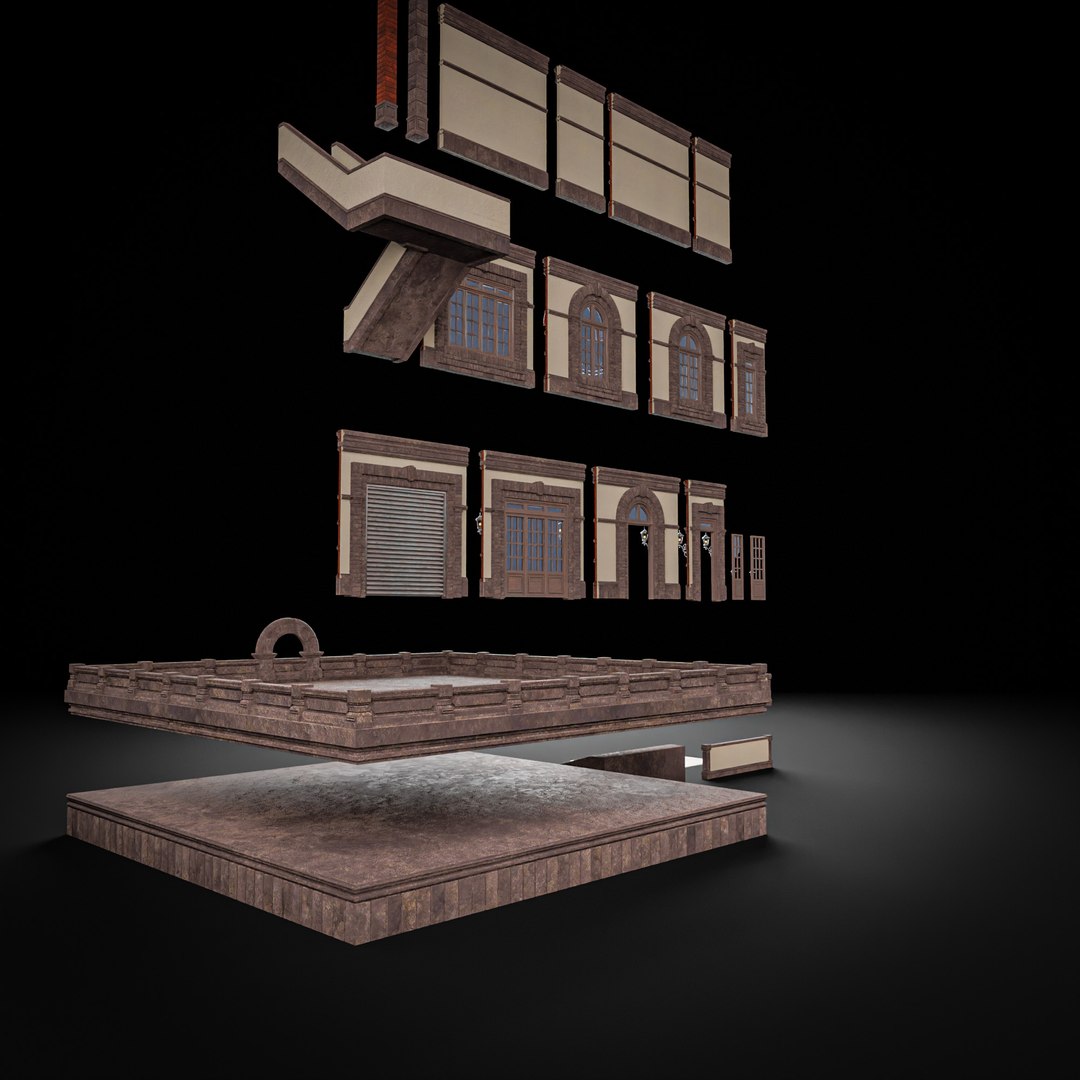 3D MODULAR BUILDING WITH INTERIOR KITBASH 02 Model - TurboSquid 2264950