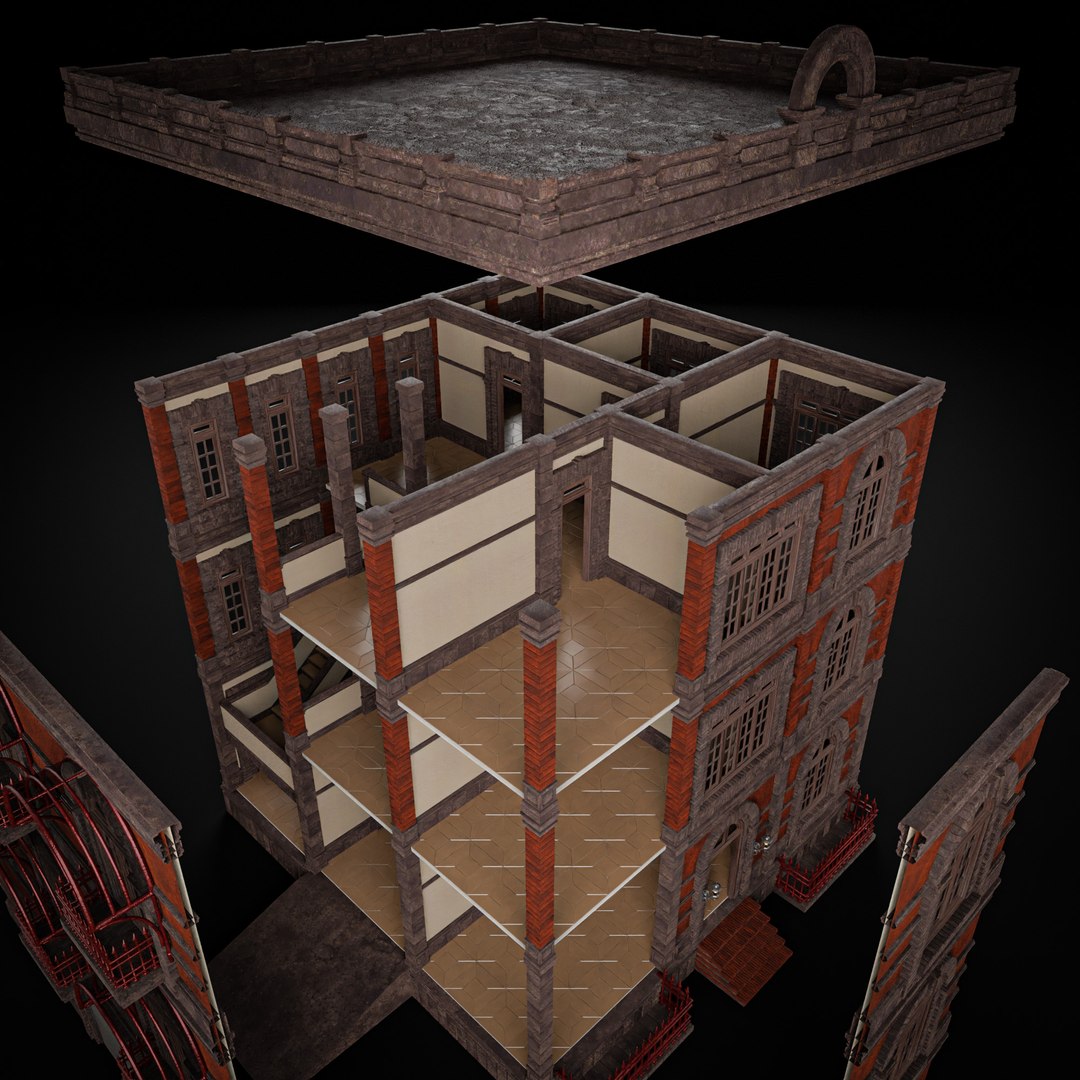 3D MODULAR BUILDING WITH INTERIOR KITBASH 02 Model - TurboSquid 2264950